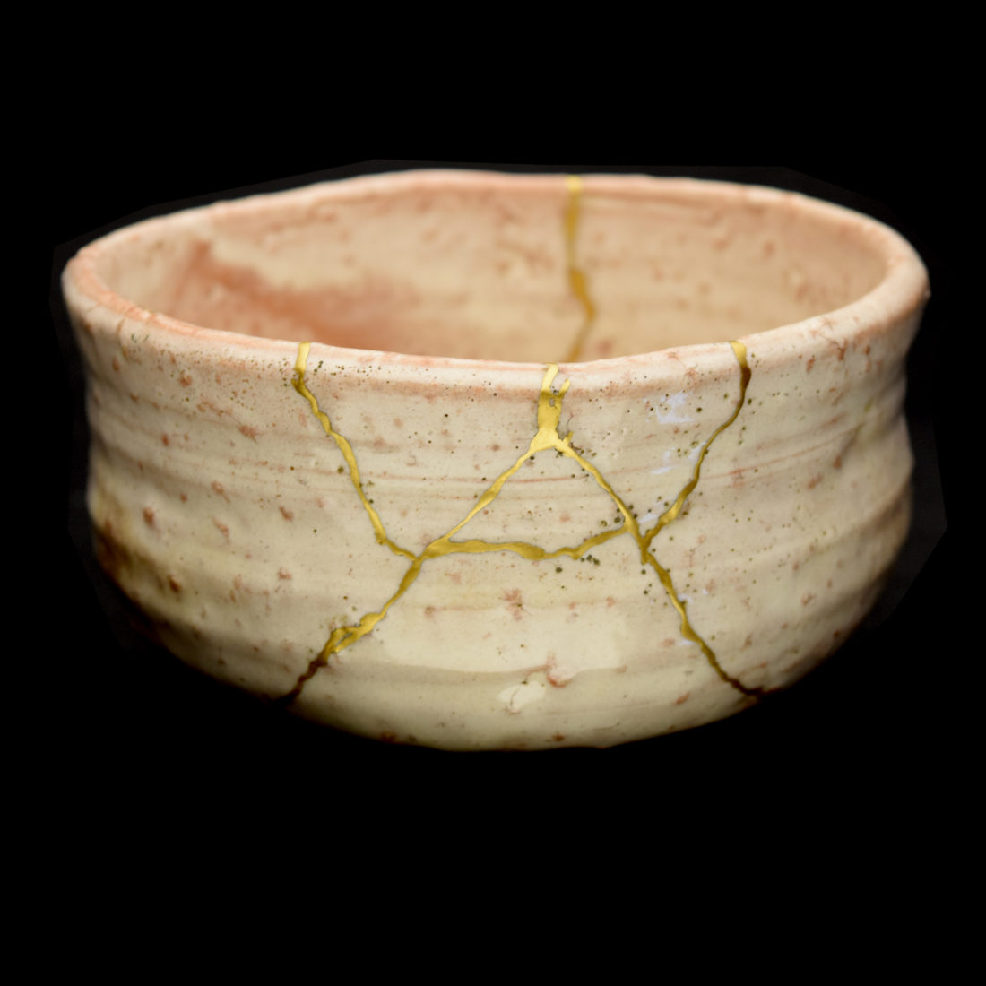 Hagi japanese vase for sale - Pure gold Kintsugi