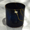 Midnight blue Kintsugi mug - Pure Gold Kintsugi